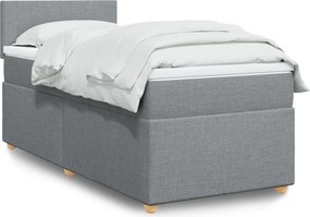 Box spring postel s matrací světle šedý 100 x 200 cm textil 3286584