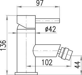Slezák - RAV Bidetová baterie s výpustí SEINA - SE945.xKMGL, Metal grey lesk Připojovací hadičky - závit: 3/8"