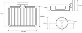 Sapho Sapho, X-ROUND BLACK mýdlenka, 140x55x125mm, černý, XR801B