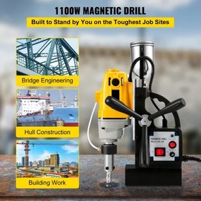 MD40 3,8 cm Elektrická magnetická vrtačka s lisem na vrtačku s 11PC HSS sadou