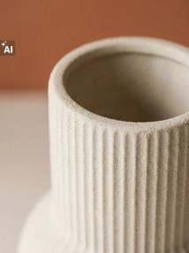 Sinsay - Keramická váza s žebrováním - krémová