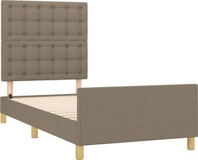Rám postele bez matrací taupe 90x200 cm textil 3125353