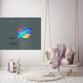 Šedá antracitová skleněná magnetická tabule pro děti Smatab® - 48 × 48 cm