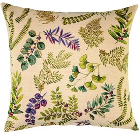 Ervi povlak na polštář gobelínový - Green Leaves, různé rozměry