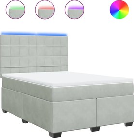 Box spring postel s matrací světle šedá 140x200 cm samet 3293230
