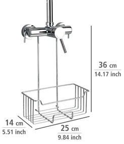 WENKO 23499100 - Sprchová polička MILO 25x36 cm nerez/stříbrná/čirá