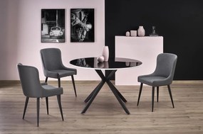 HALMAR, AVELAR kulatý jídelní stůl v moderním stylu ,fi 120/76 cm, černobílý