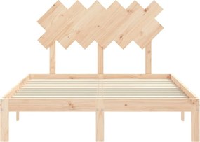 vidaXL Rám postele s čelem 120 x 200 cm masivní dřevo [3193723] Barva: Bílá