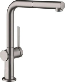Hansgrohe M54, dřezová baterie Talis s výsuvnou sprškou, sBox, kartáčovaný černý chrom, HAN-72809340