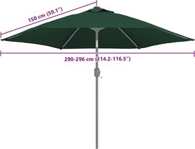 Náhradní potah na zahradní slunečník zelený 300 cm 313794