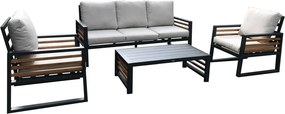 Šedý hliníkový zahradní lounge set pro 5 Colmar – Rojaplast