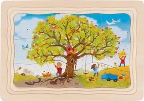 GOKI Vícevrstvé puzzle Jabloň v ročních obdobích / od 3 let