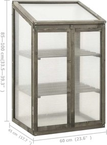Skleník 60 x 45 x 100 cm jedlové dřevo 314849