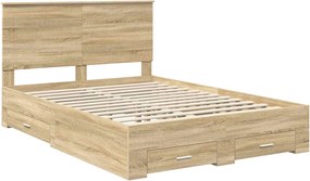 Rám postele s čelo Sonoma dub 150 x 200 cm Kompozitní dřevo 3409635
