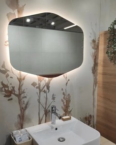 Zrcadlo do koupelny na zeď do pokoje do ložnice do předsíně na chodbu bez vypínače AMBIENTE SAPHIR 60 x 80 cm s LED podsvícením  po celém obvodu 412-467