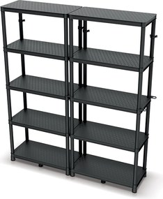 Plastový dílenský regál Stacker 74x172,5 cm černý