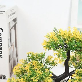 Bytová dekorace - umělá bonsaj v květináči Barvy: žlutá
