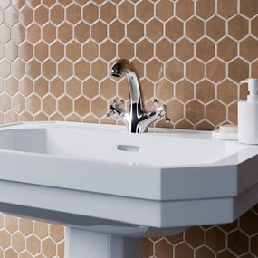 Mereo Retro Viktorie umyvadlová stojánková baterie bez výpusti mosaz chrom CBL10101