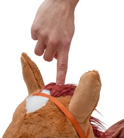 Plyšový skákací koník se zvukem Baby Mix hnědý