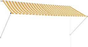 Zatahovací markýza žluto-bílá 300 x 150 cm 143755