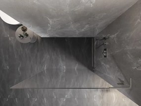 Mexen, Mexen Lunar L sprchová stěna pravá 110 x 200 cm, průhledná 8 mm, broušený nikl - 830L-110-000-97-00-P