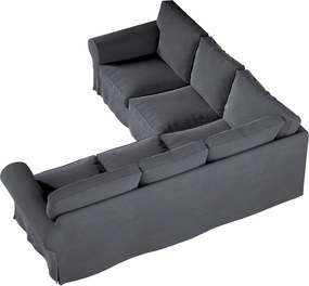 Potah na pohovku IKEA  Ektorp rohová barva šedá látka lesklé, sametová