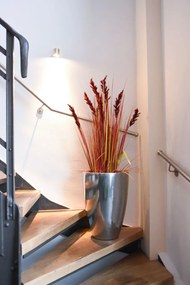 Luxusní květináč OPALA, sklolaminát, výška 55 cm, stříbrná metalíza