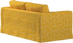 Potah na pohovku IKEA  Karlstad 2-místná , nerozkládací, dlouhý barva žlutá látka pletený vzor, vzorované