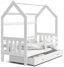 Dětská postel DOMEK 2 se šuplíkem 190x80 cm bílá
