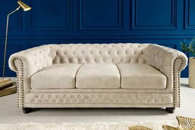 Designová trojsedačka Chesterfield 200 cm šampaňský samet