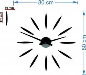 3D nalepovací hodiny na zeď DIY: Minimalismus a tichý chod | SENTOP 12P050 2D  PLEXI