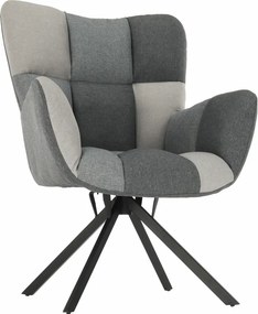 Designové otočné křeslo, patchwork/černá, KOMODO
