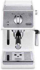 Pákový kávovar Espresso DeLonghi Active line ECP33.21.W / 1100W / 15 bar / 1,1 l / parní tryska / nerez/bílá