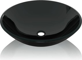 Umyvadlo z tvrzeného skla 42 cm černé 142231