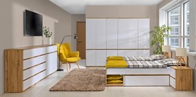 Casarredo - Komfort nábytek Šatní skříň ARITZO 01, 4D výběr barev | barva: dol-dub-wotan-bílá-arktik