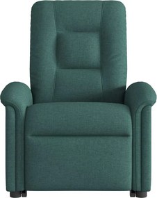Elektrické zvedací masážní polohovací křeslo zelené textil 3303290