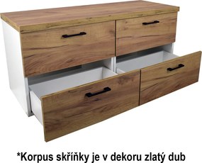 Comodo Koupelnová skříňka pod deskové umyvadlo Agria GO 120-HD - zlatý dub/zlatý dub
