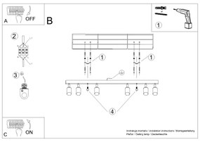 Sollux SL.1380 - Bodové svítidlo WINX 6xGU10/10W/230V černá/měď