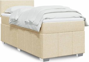 Box spring postel s matrací krémová 100 x 200 cm textil 3289277