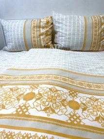 Bavlněné povlečení Angelika gold TiaHome - 1x Polštář 90x70cm, 1x Přikrývka 140x220cm