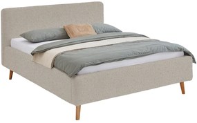 OnaDnes -20% Béžová látková bouclé dvoulůžková postel Meise Möbel Mattis 180 x 200 cm s úložným prostorem