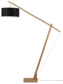 Stojací lampa s černým stínidlem a konstrukcí z bambusu Good&amp;Mojo Montblanc