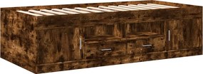 Válenda se zásuvkami bez matrace kouřový dub 100 x 200 cm 3280241