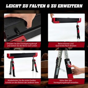 Costway Skládací pila 2 obal vyrobený z oceli 2 × 4 Podpěrná ramena 61,5–82,7 cm