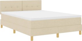 Postel s boxspringem s polštářem Krémová 140 x 190 cm textil 3338921