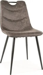 Nábytkáři ORFA TRENDY  ALOE  -  jídelní židle látka ŠEDÁ  - č.213/ kov černá mat (ALOEMICSZ)(S) (K150-E)AKCE ORFA ESHOP