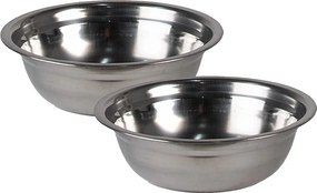 Misky pro zvířata v šedém antik dřevěném stojanu - 41*22*12 cm / 2*500 ml