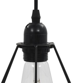 Stropní lampa s diamantovým designem černá 3 x žárovka E27,  281634