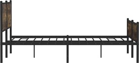Kovový rám postele bez matrace kouřový dub 193 x 203 cm 3301389