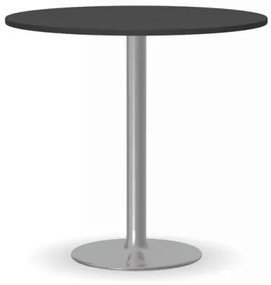 Konferenční stolek Filip II, kruh 800 mm, chromovaná podnož, deska grafit